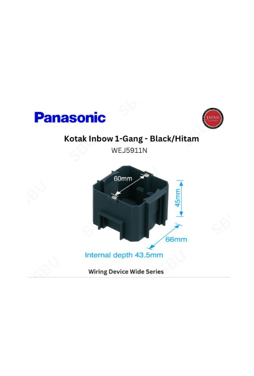 Inbow Dus/Inbow Doost/Inbow Doos Panasonic Hitam WEJ5911N